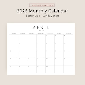2026 Minimalist Calendar 2026 Monthly Planner Landscape LUXE 2026 ...