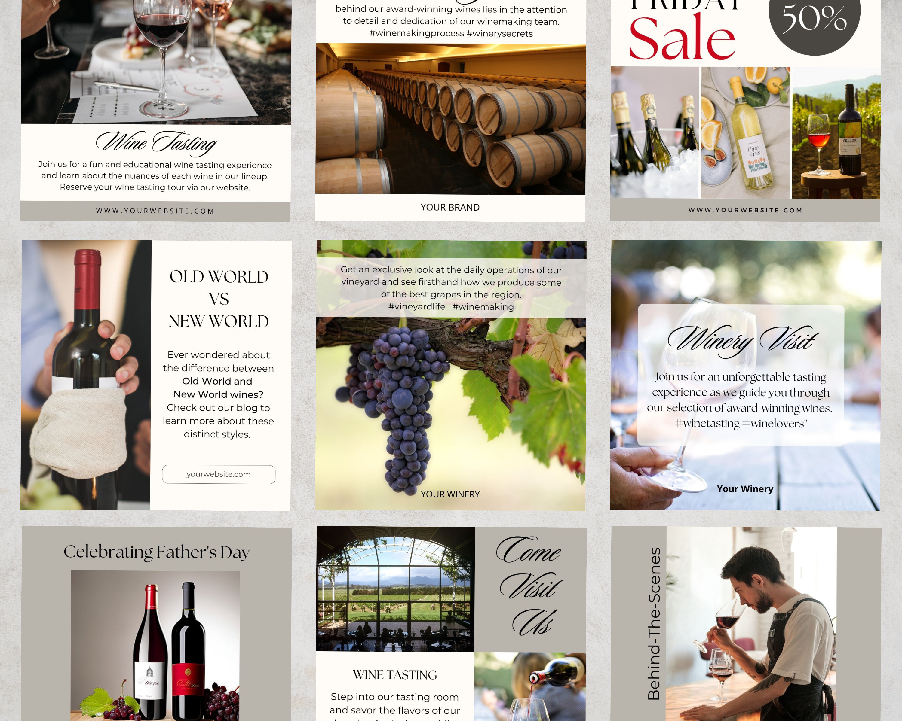 30 Winery Facebook Post Canva Template Winery Tour Facebook Group Post ...