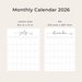 2026 Calendar 2026 Monthly Planner Vertical 2026 Elegant Monthly ...