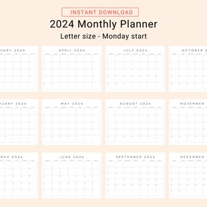 2023 & 2024 Monthly Planner Landscape 2023 2024 Monthly Calendar Sunday ...