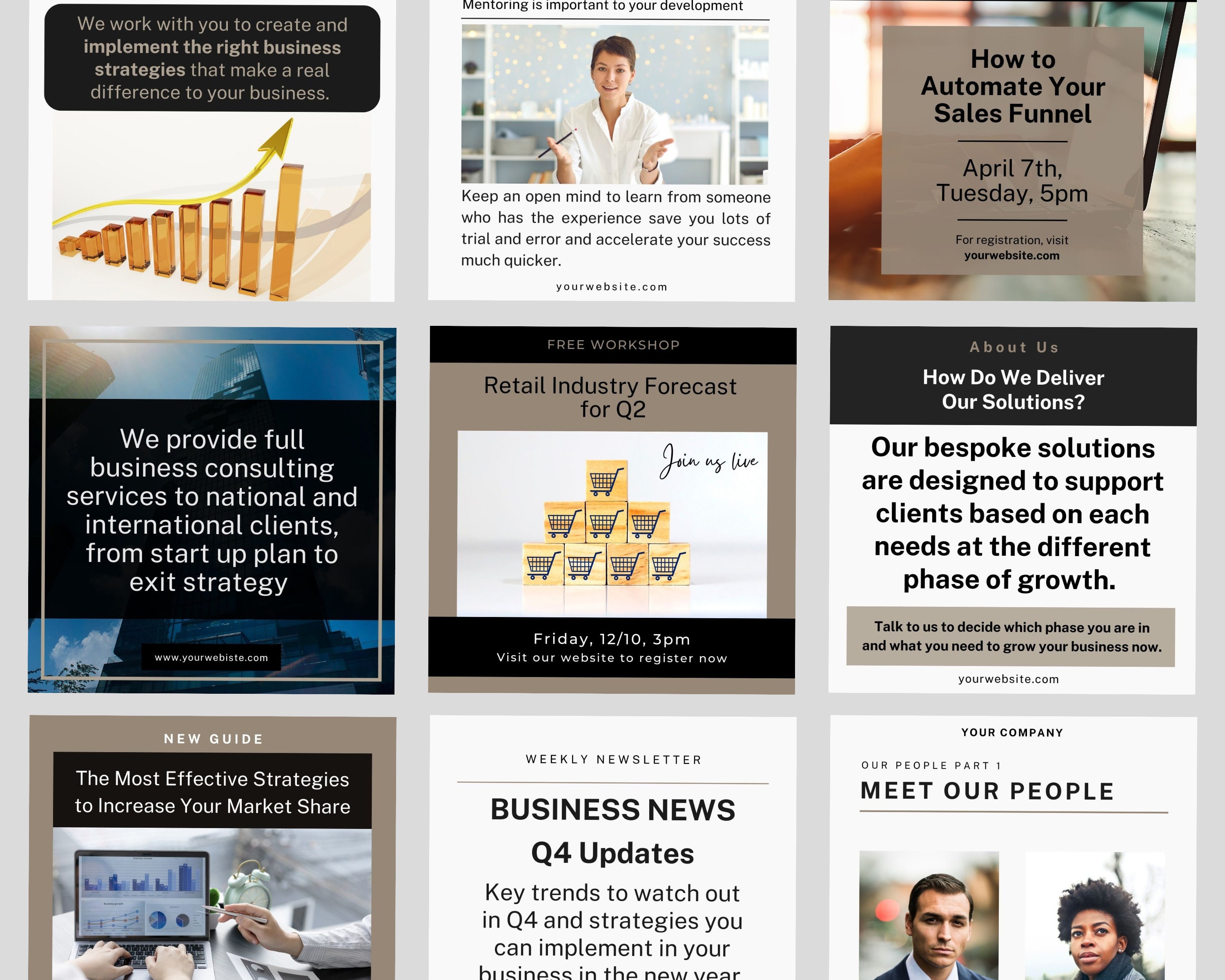 30 Business Consulting Instagram Post Canva Template Business ...