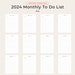 2024 Monthly to Do List 2024 Printable Todo List 2024 Monthly Planner ...