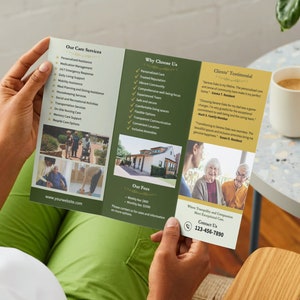 Editable Senior Residence Trifold Brochure Senior Shared Home Brochure ...