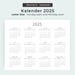 Kalender Deutsch 2025 Kalender 2025 Yearly Calendar in German 2025 ...