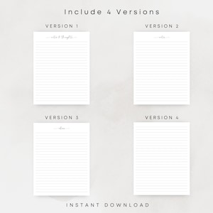 Notes Page Printable Notes Planner Insert Lined Note Paper Planner ...