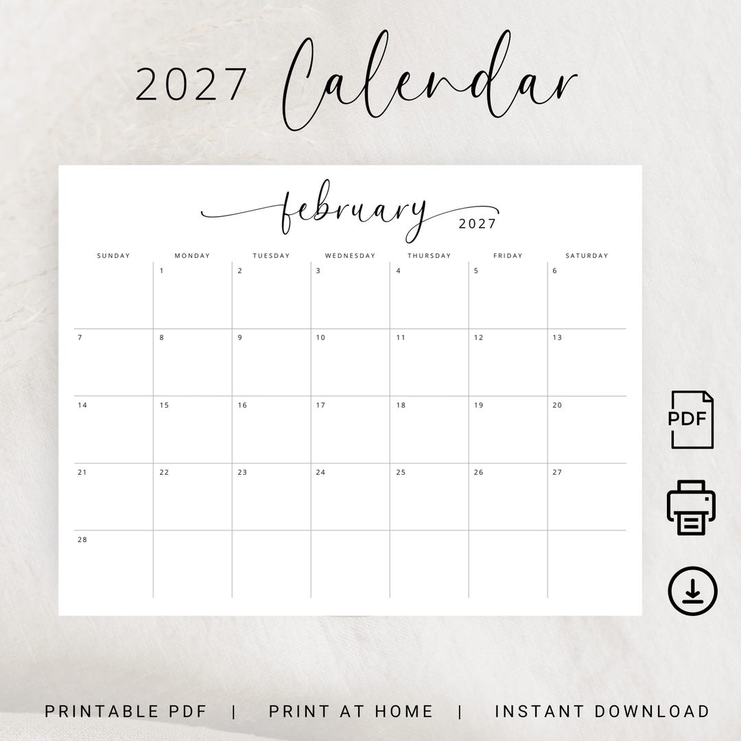 2027 Calendar 2027 Monthly Planner Landscape Elegant Wall Calendar ...