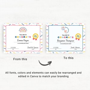 Editable Toilet Training Certificate Potty Training Certificate Daycare ...