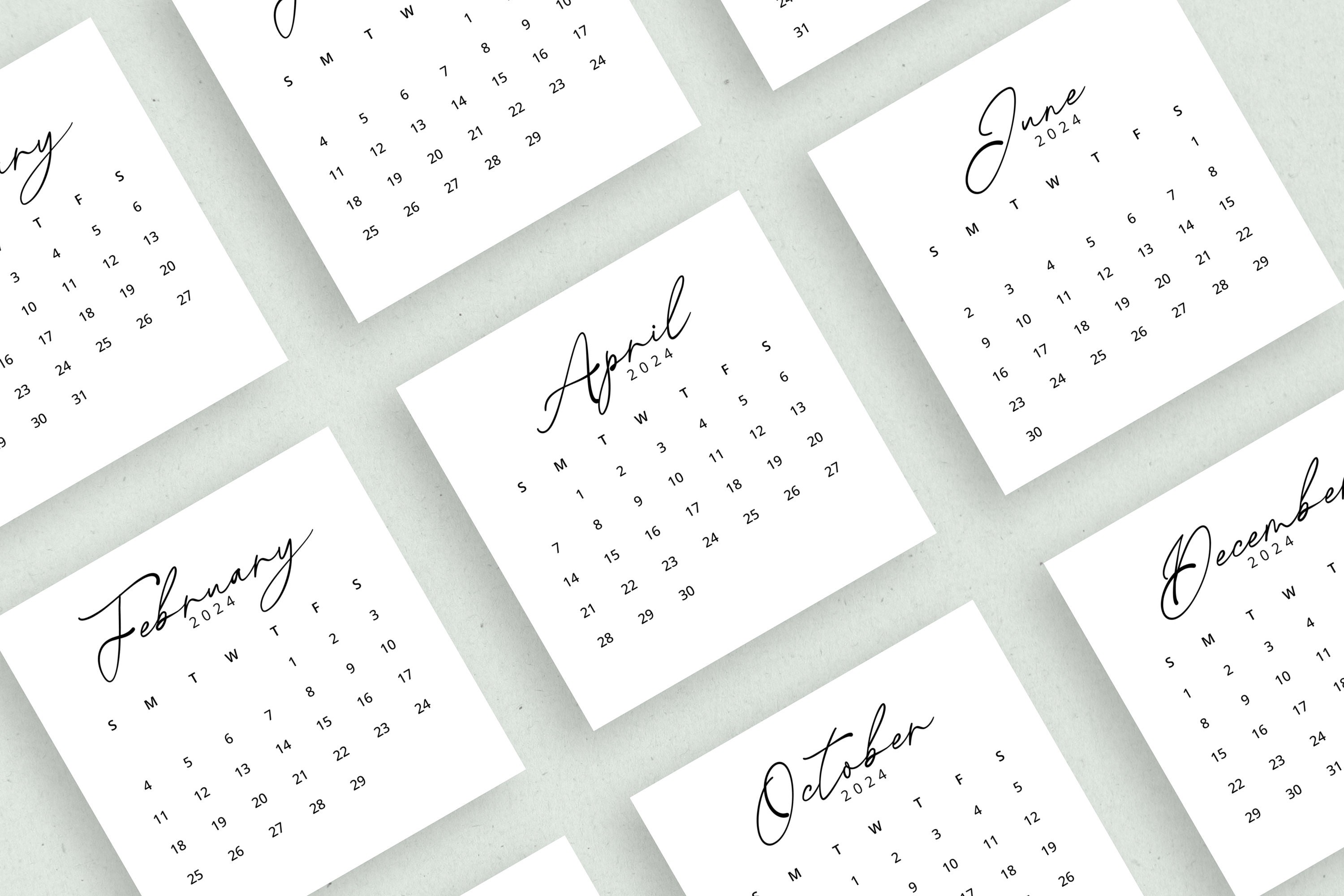 2024 3x3 Mini Calendar 2024 Calendar 2024 Card Calendar Square ...