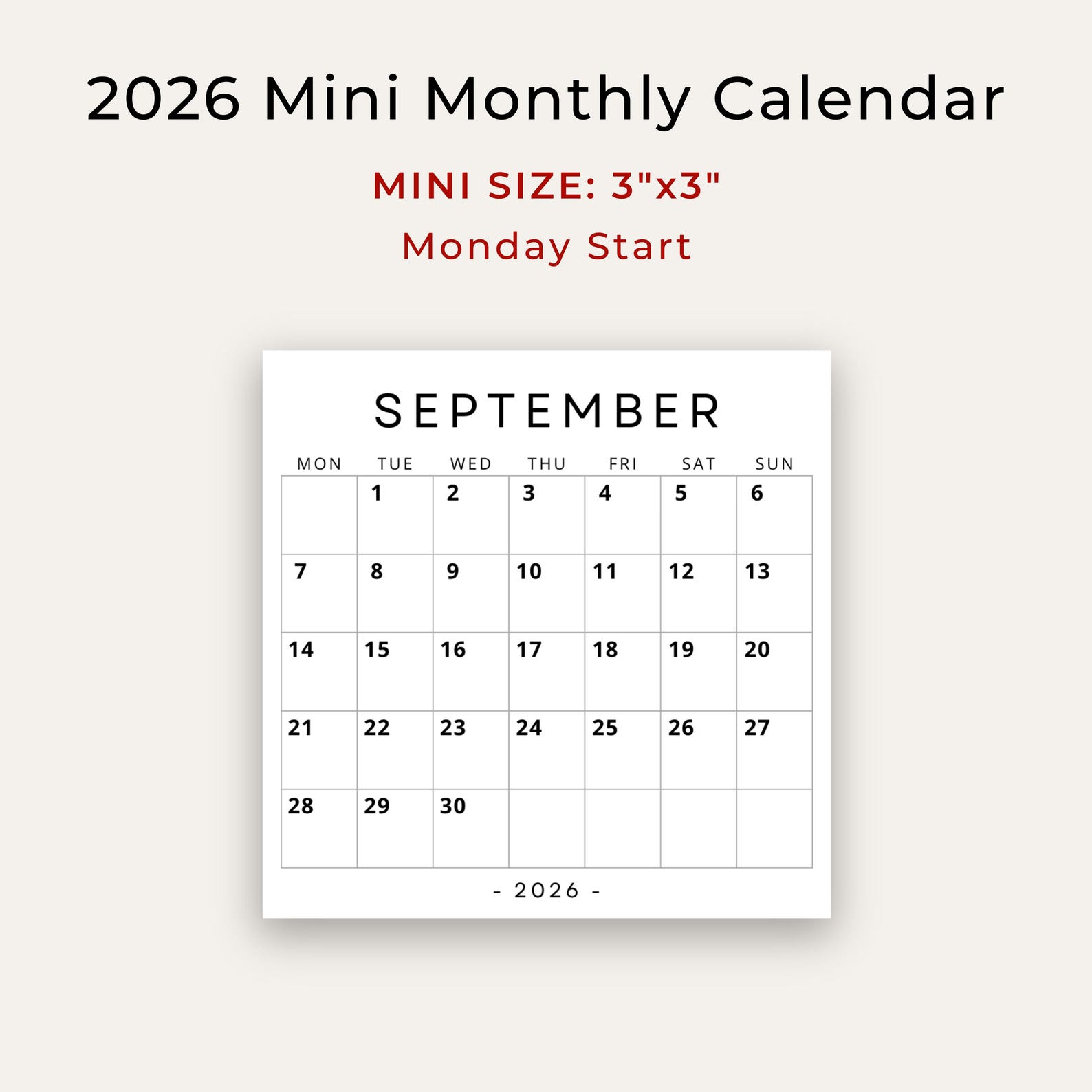 2026 Mini Planner 3x3 Inch 2026 Mini Calendar Small Planner Insert ...