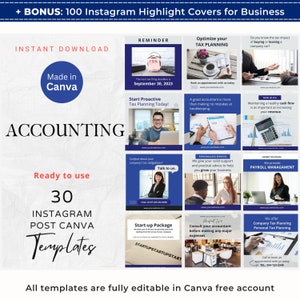 30 Accounting Instagram Post Canva Templates, Accountant Social Media ...