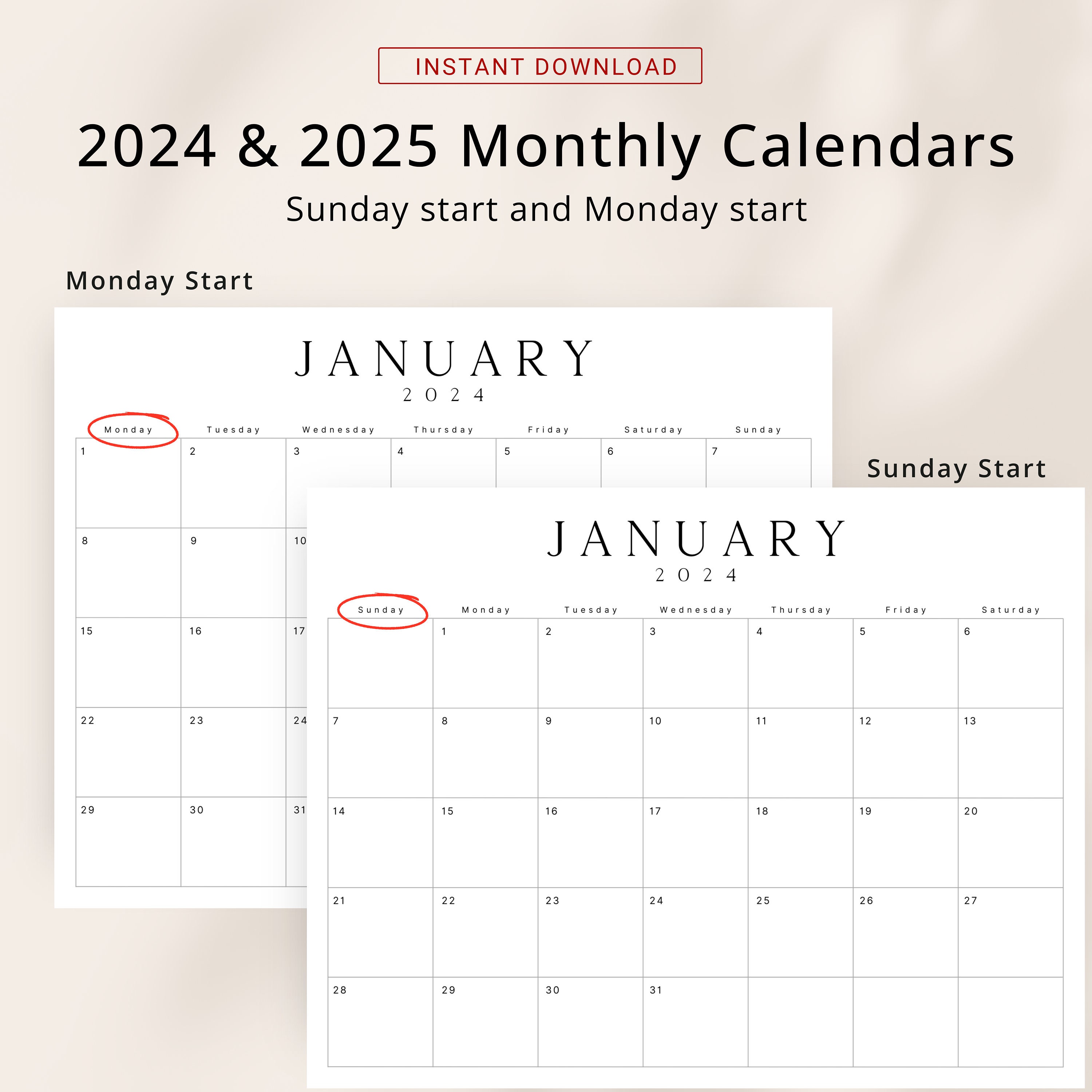 2024 & 2025 Calendar 2024 2025 Monthly Planner Landscape 2024 Monthly ...