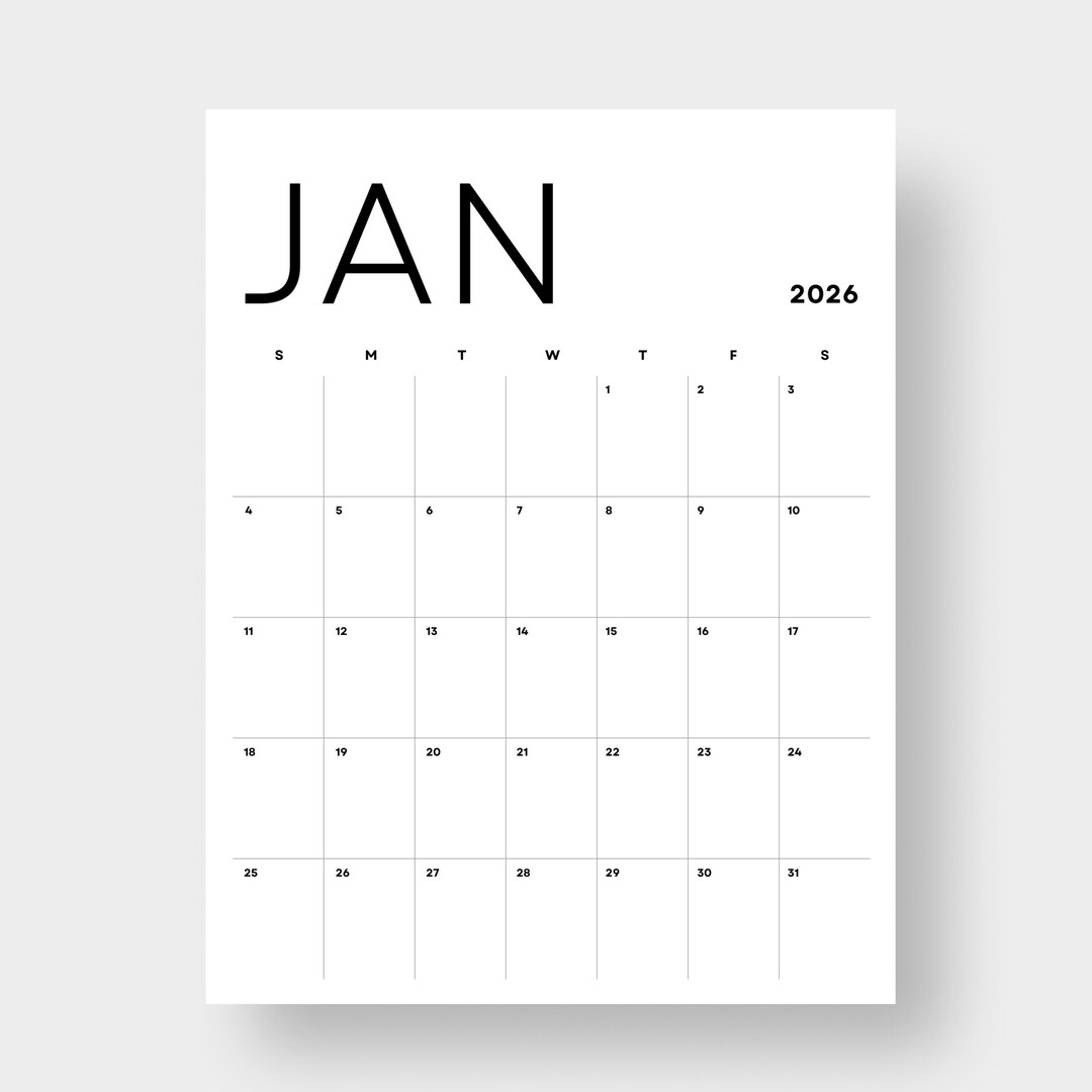 Buy 2026 Calendar 2026 Planner Portrait Printable PDF Wall Calendar ...