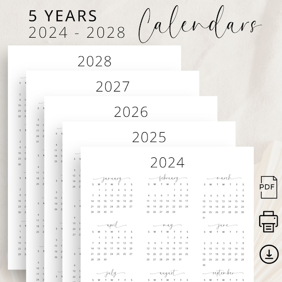 5 Year Calendar Printable School Calendar Template 2025 2026 School
