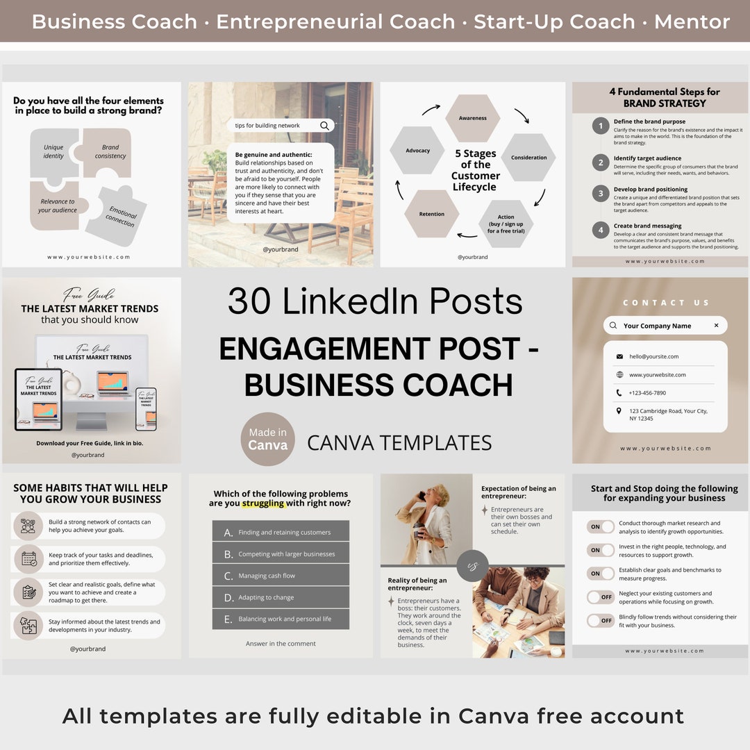 30 Linkedin Post Business Coach Engagement Post Infographics Post ...
