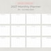 2027 Monthly Calendar 2027 Minimalist Monthly Planner Landscape Sunday ...