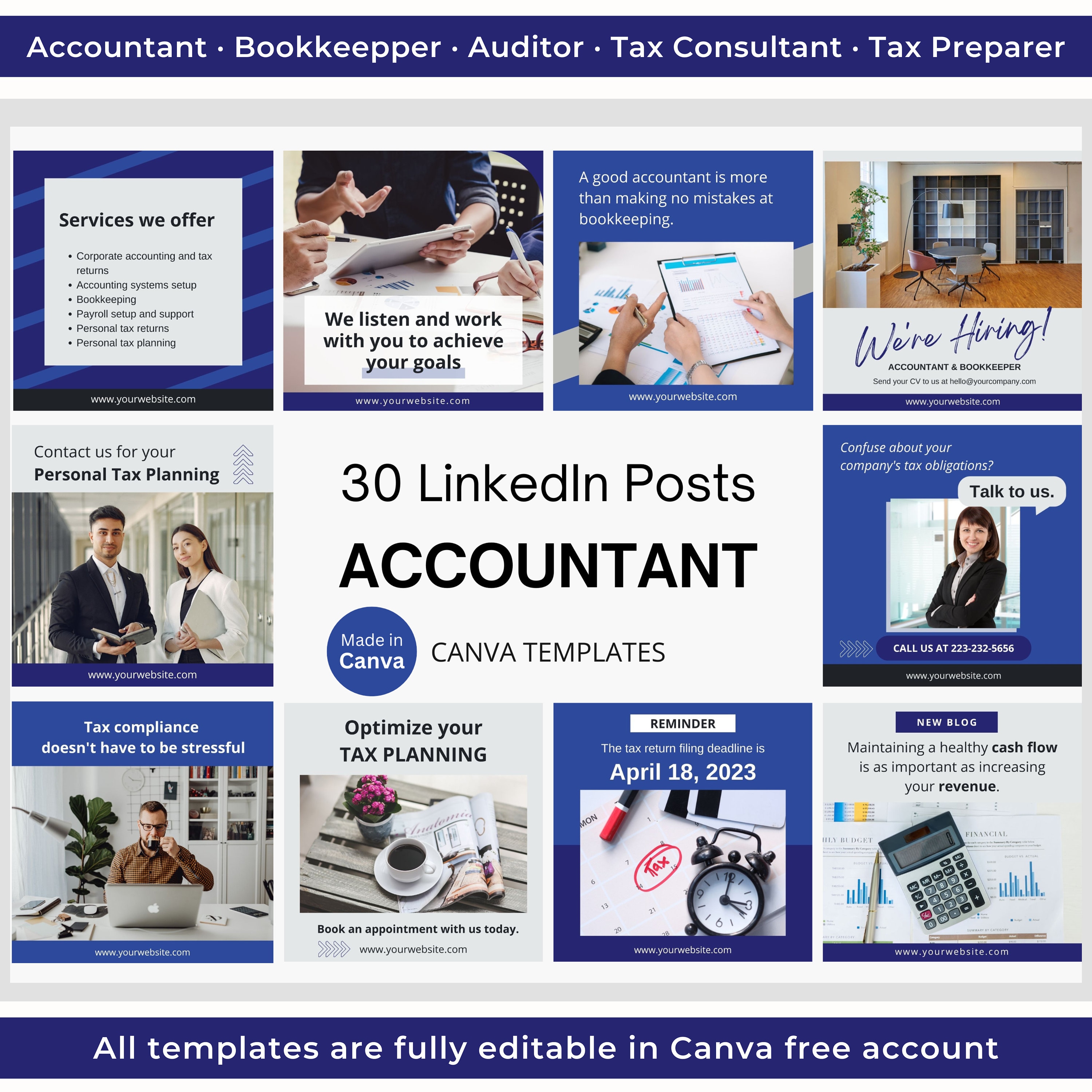 30 Accountant Linkedin Post Canva Templates Accounting Audit Practice ...