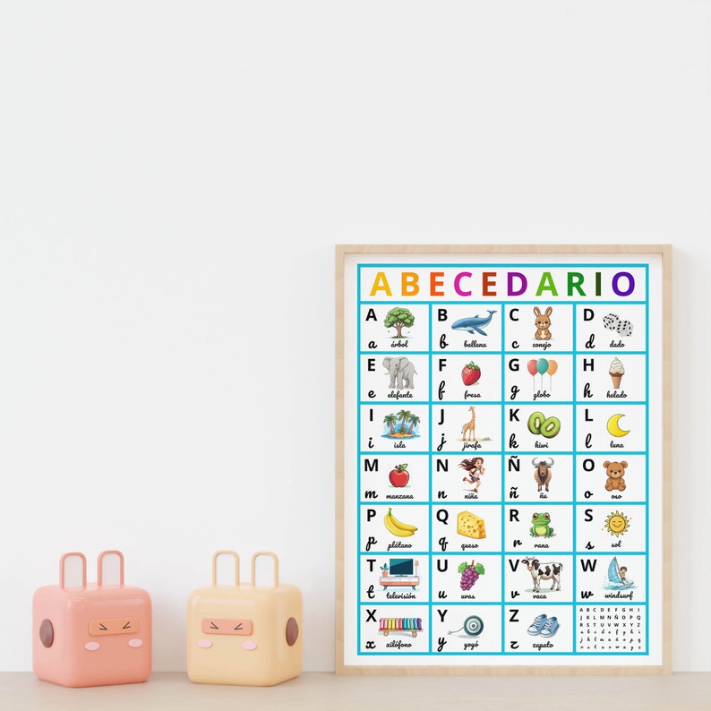 Spanish ABC Alphabet Poster Printable Spanish Alphabet Flashcards ...