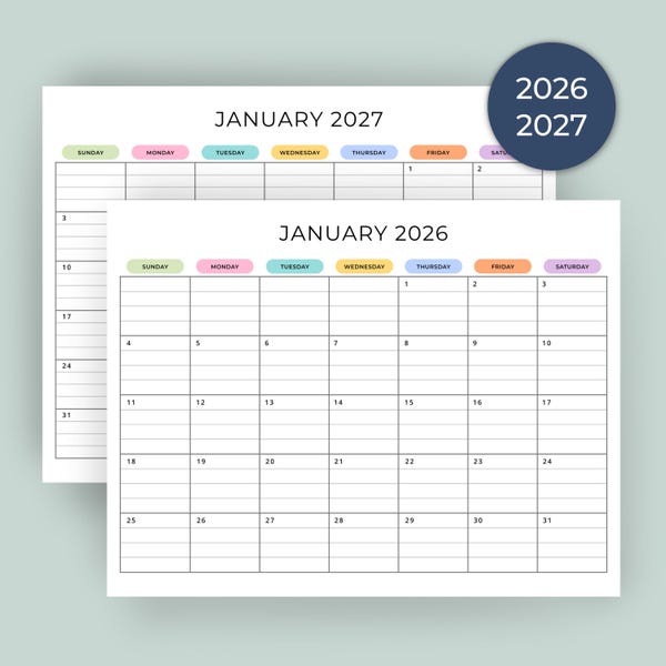 Big Letter Calendar 2026 - Etsy