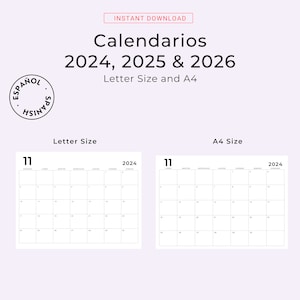 Calendario 2024 2025 2026 Spanish Calendar Printable 3 Years Planners ...