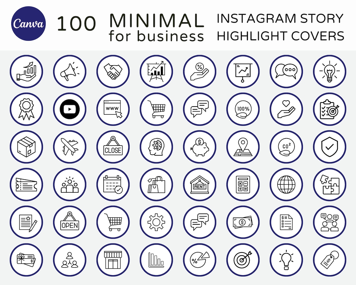 100 Minimal Instagram Story Highlight Covers for Business - Etsy