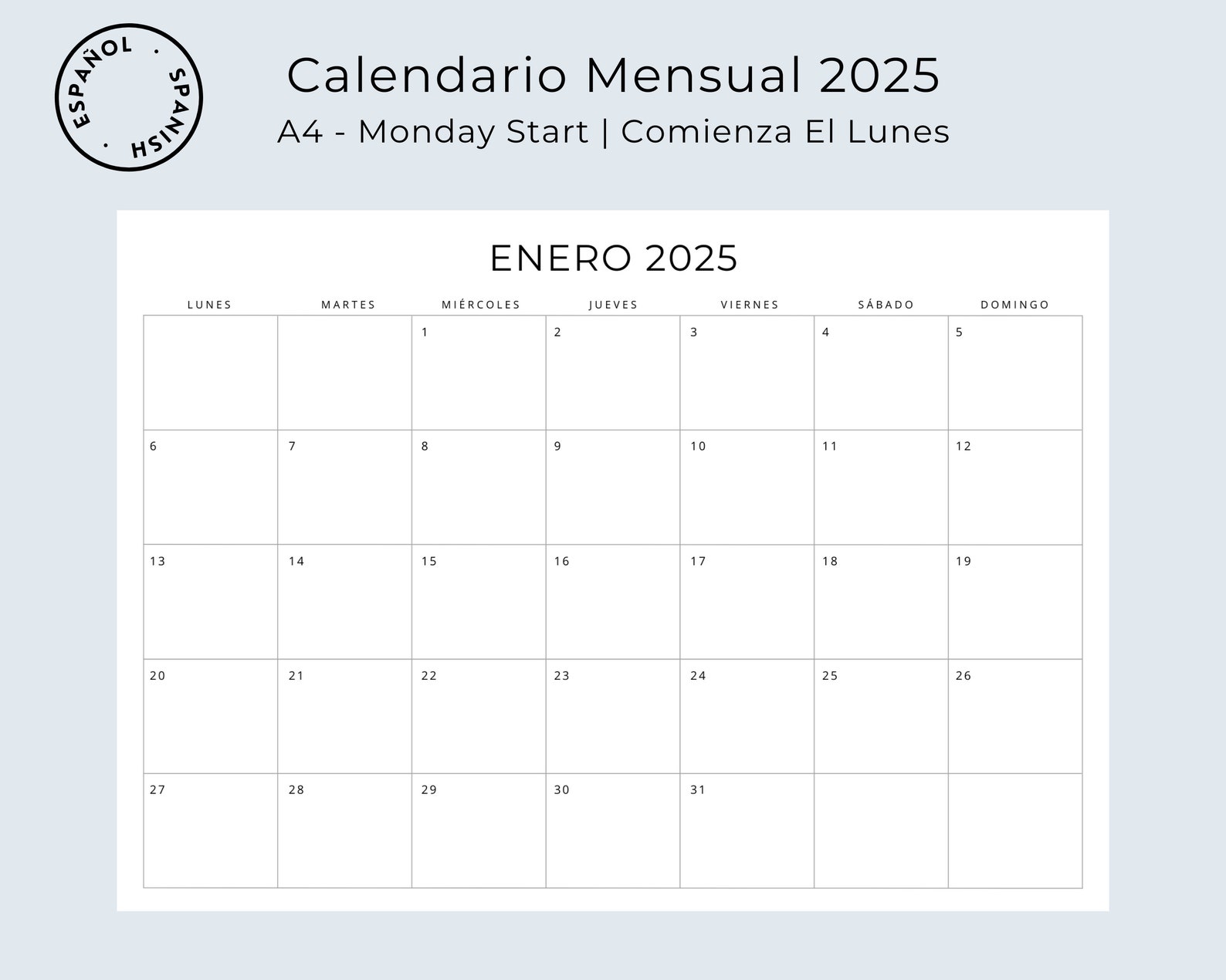 Calendario 2023 2024 2025 Spanish Calendar Printable 3 Years Planners ...