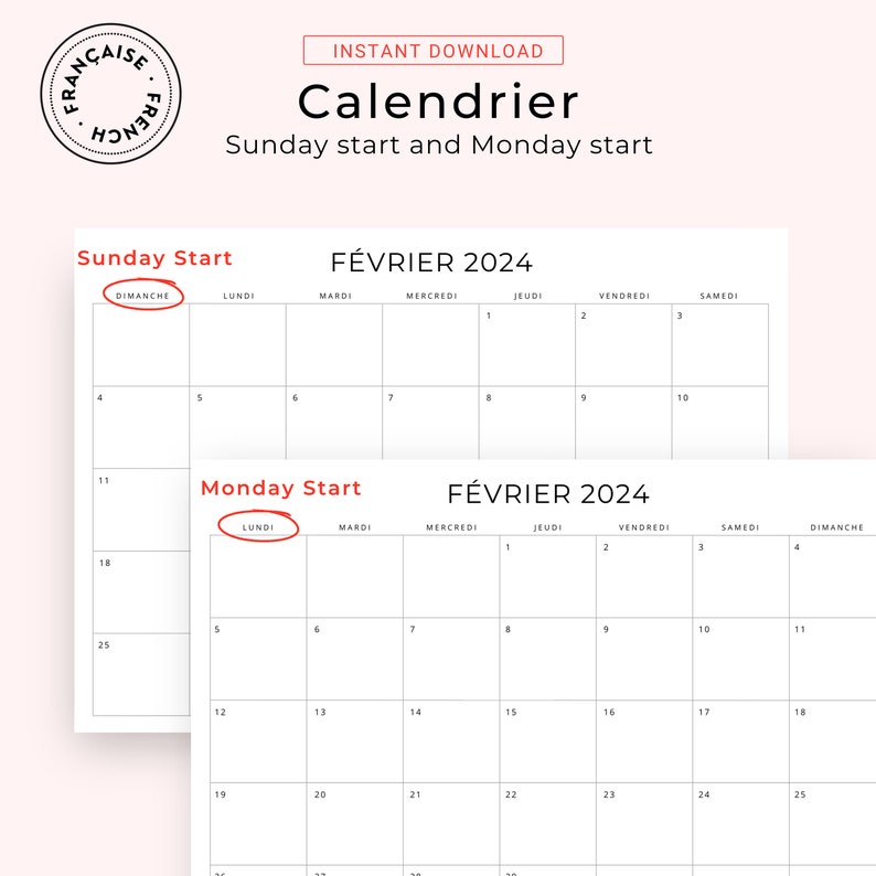 2023 2024 Calendrier Français 2023 2024 French Calendar 2023 2024 ...