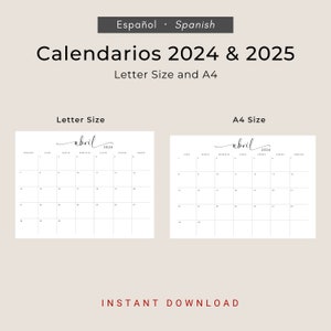 2024 2025 Calendario Español Planificadores 2024 2025 Calendarios ...