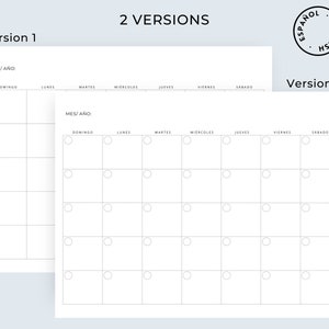 Calendario En Blanco Spanish Blank Calendar Calendario Mensual Sin ...