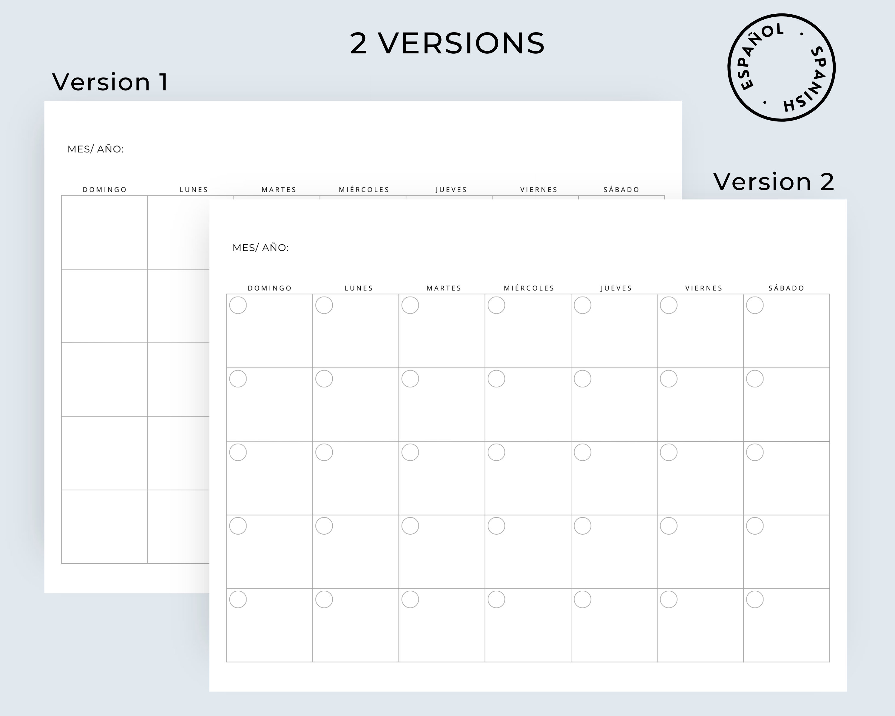 Calendario En Blanco Calendario En Blanco Calendario Mensual Sin Fecha ...