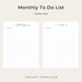 2024 Monthly to Do List 2024 Printable Todo List 2024 Monthly Planner ...