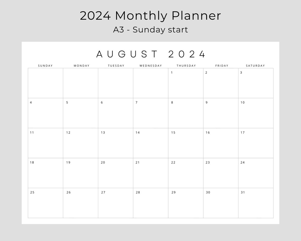 2023 & 2024 Monthly Planner Landscape 2023 2024 Monthly PDF - Etsy