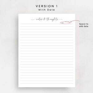 Notes Page Printable Notes Planner Insert Lined Note Paper Planner ...