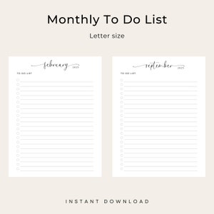 2025 Monthly to Do List 2025 to Do List 2025 Printable Todo List PDF ...