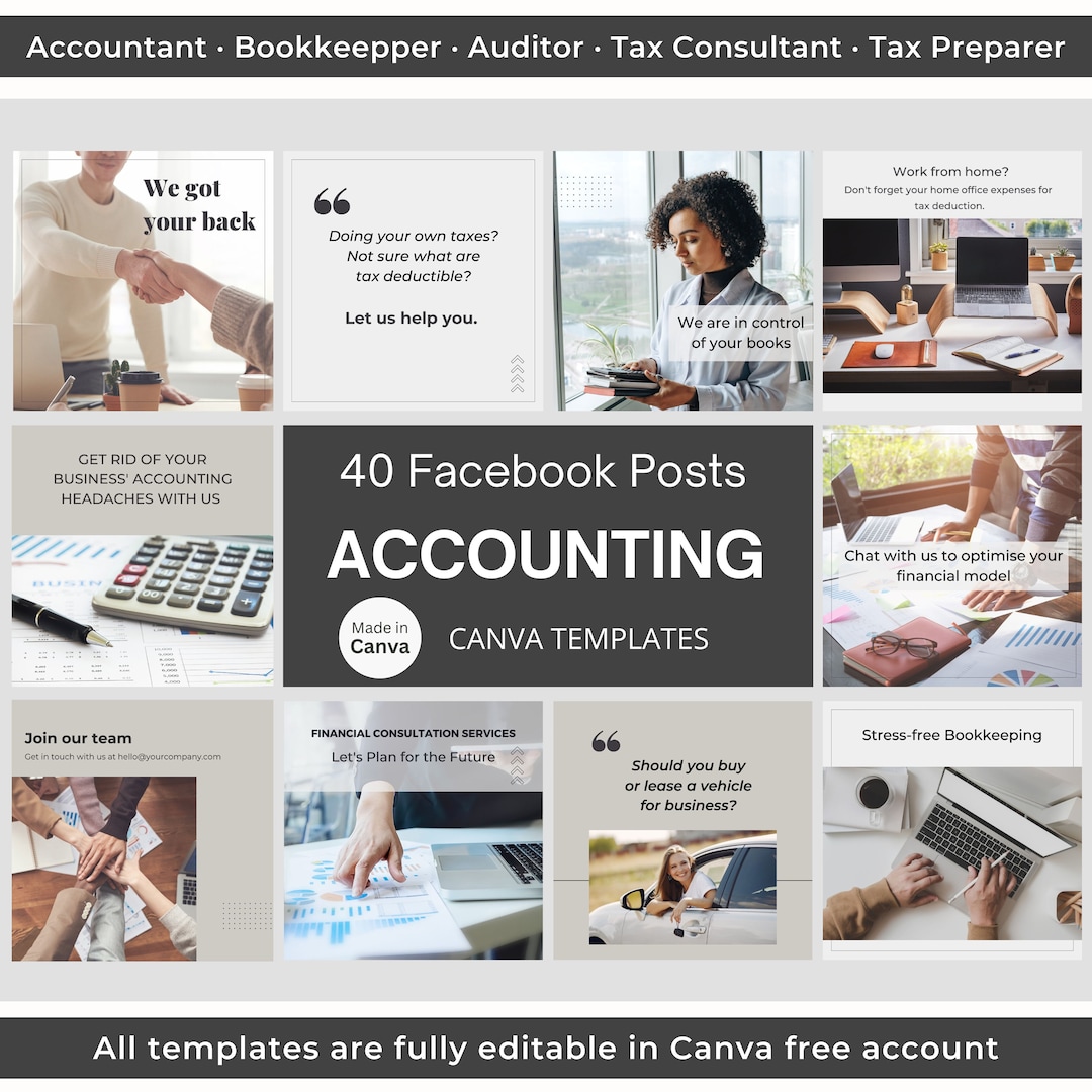 40 Facebook Post for Accounting Facebook Post Canva Template Accountant ...