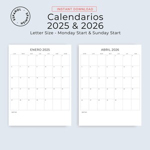 2025 2026 Calendario En Español 2025-2026 Printable Monthly Calendar in ...