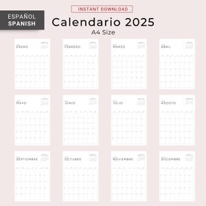 Minimalista Calendario 2025 Calendario En Español 2025 Planificador ...
