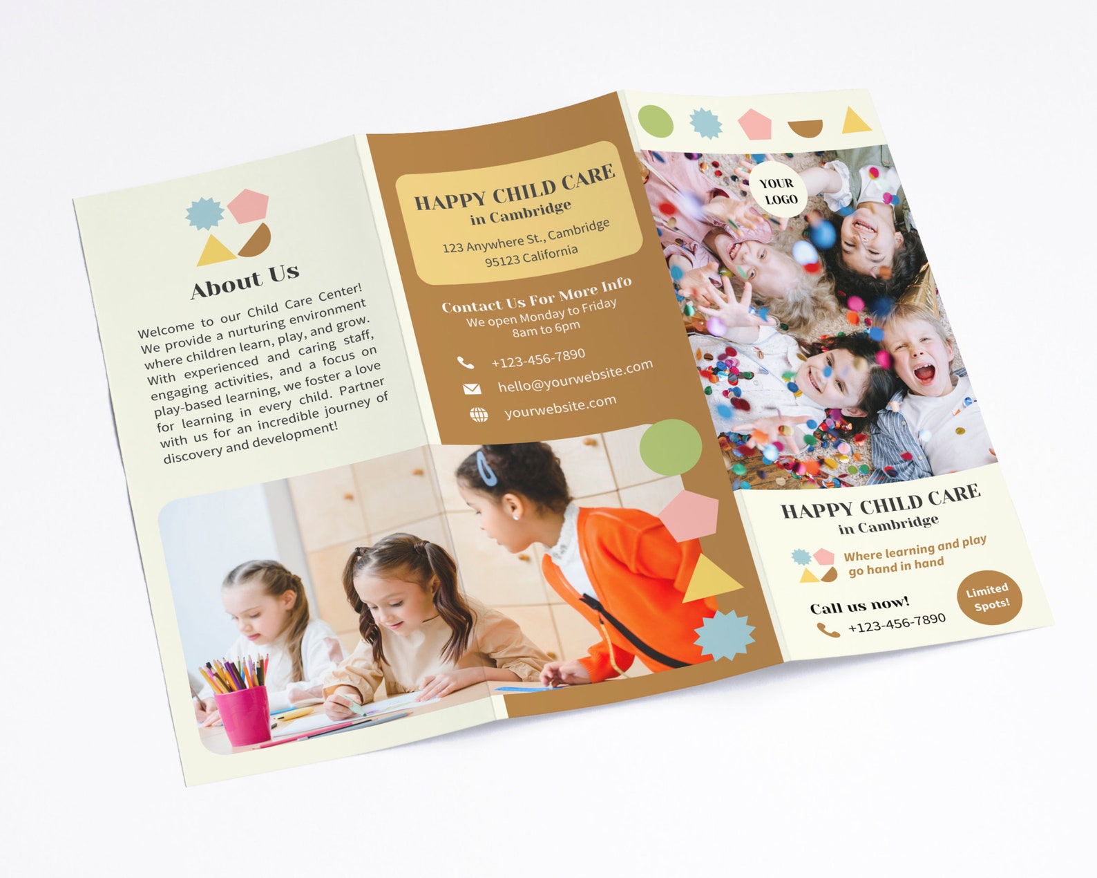 Children Education Trifold Brochure Template Preschool Childcare Flyer ...
