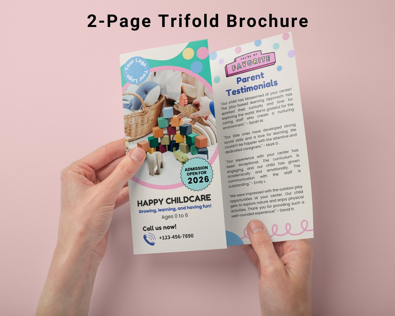 Matching Flyer & Trifold Brochure for Childcare Center EDITABLE ...
