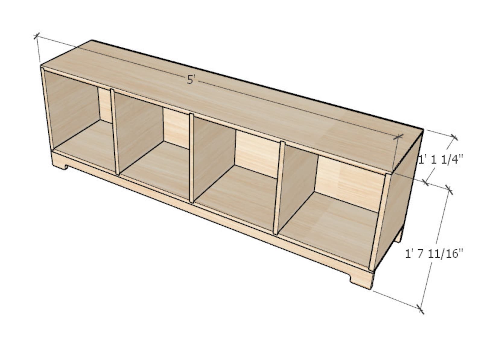 The Cubby - DIY Bench Plans - Etsy