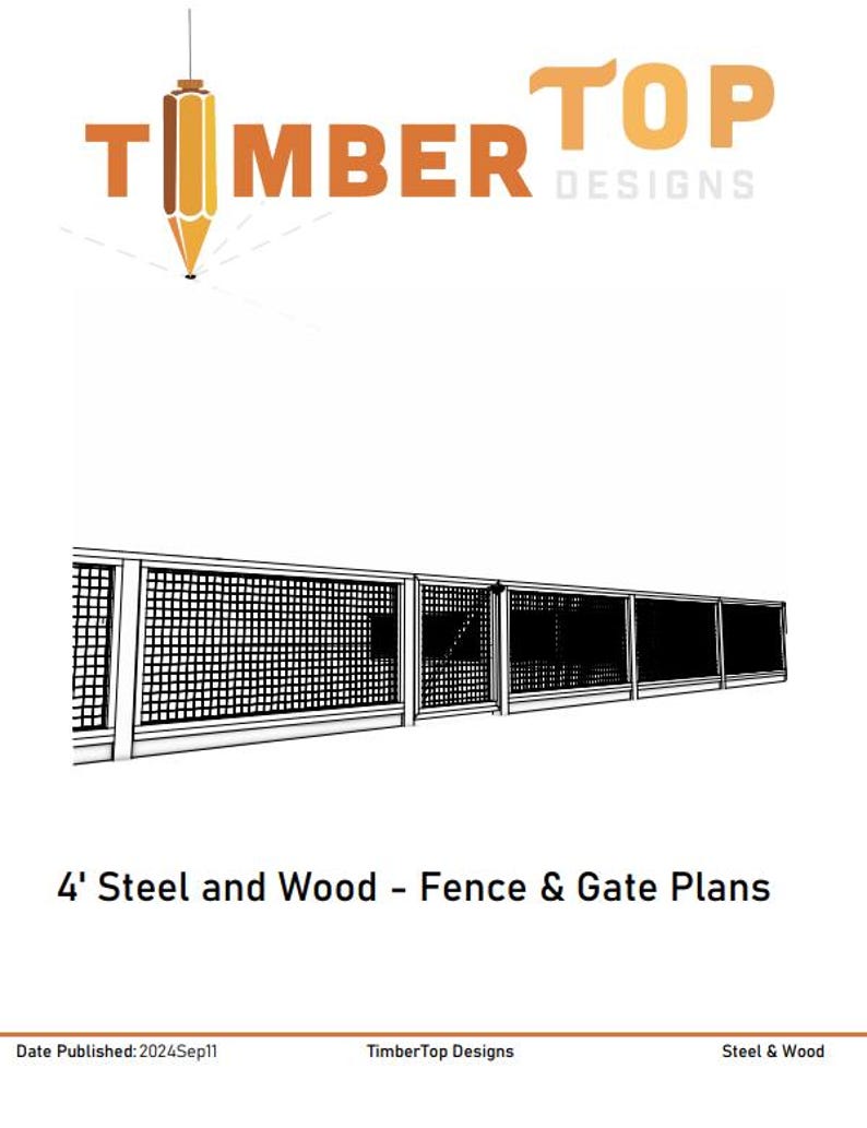 Wood & Steel - Fence Panel and Gate Plans - Etsy