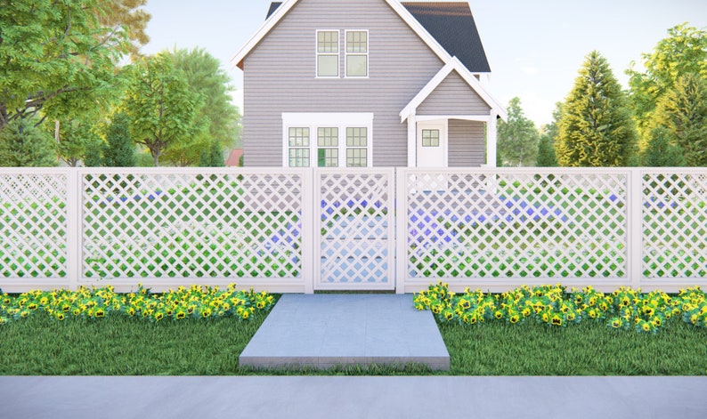 Lattice Fence Panel Plans With Gate - Etsy