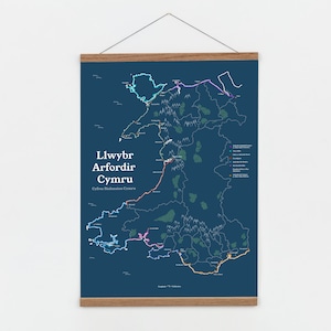 The Wales Coast Path A3 Illustrated Route Print Llwybr Arfordir Cymru ...