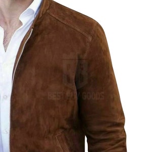 Mens Suede Brown Leather Jacket Mens Brown Casual Jacket Handmade - Etsy