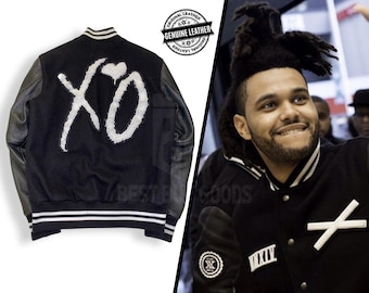 The Weeknd XO Varsity Black Jacket Handmade - Etsy