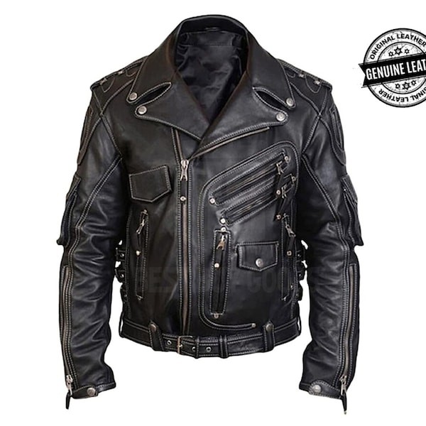 Mens Heavyweight Leather Jacket - Etsy