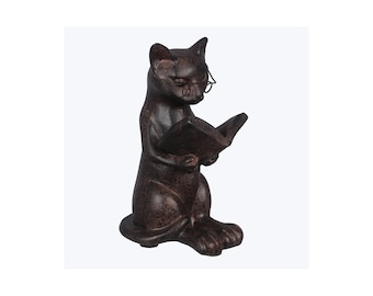 Reading Cat Figurine - Etsy