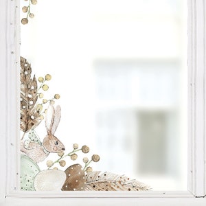 2x Spring Corner Window Clings Decals - Reusable Easter Egg Bunny ...