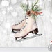 Christmas Window Decal - Watercolour Vintage Ice Skates Window Sticker ...