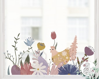 White Flower Shop Window Decal Border Static Cling Business Window ...