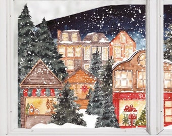 Christmas Town Scene Stickers - Etsy